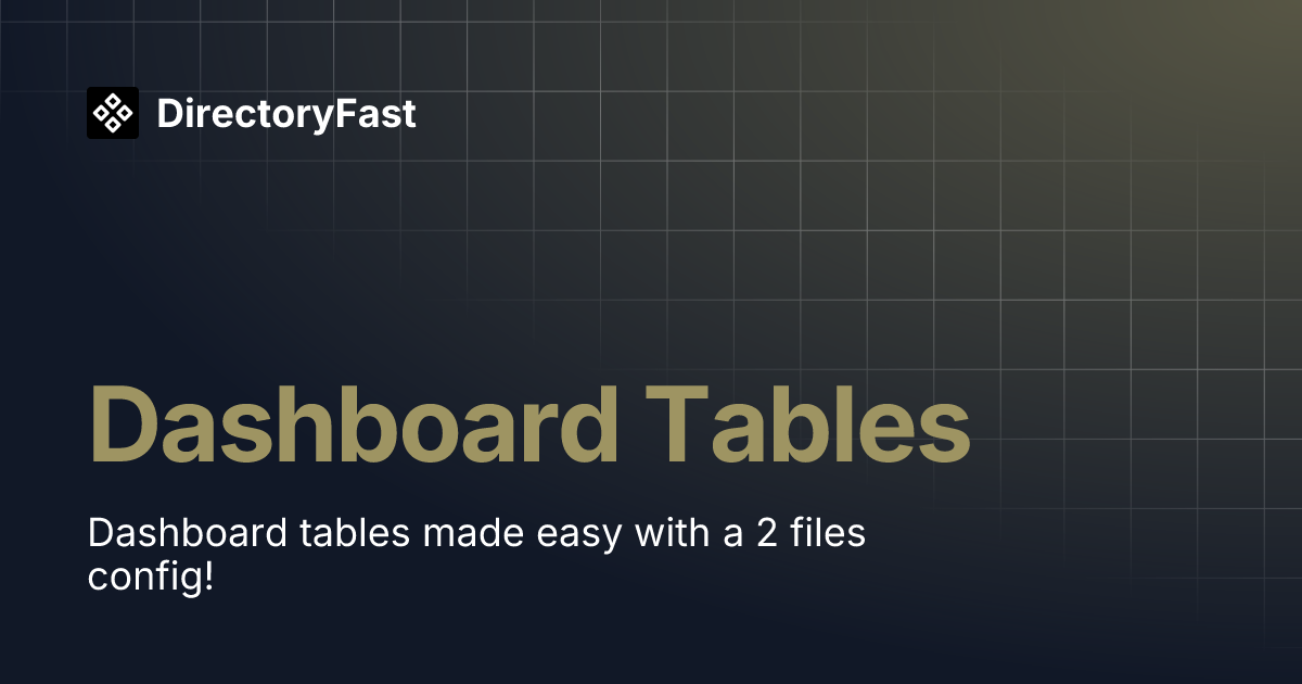 Dashboard Tables | DirectoryFast